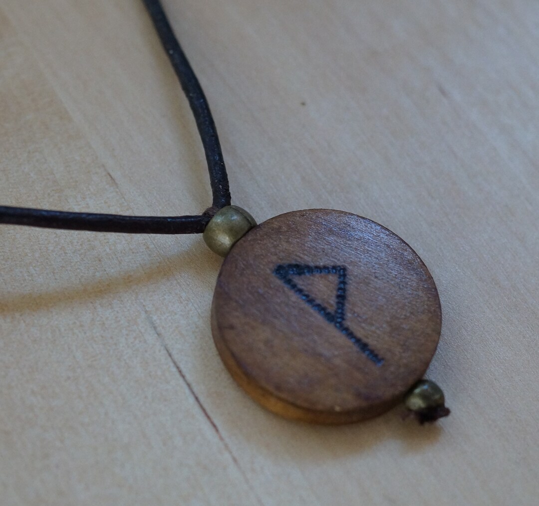 Long Necklace wunjo Rune Pendant Joy - Etsy