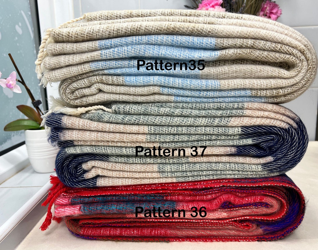 Yak Wool Blanket Pattern Shawl Travel Camping Wrap Yoga Scarf Handmade ...