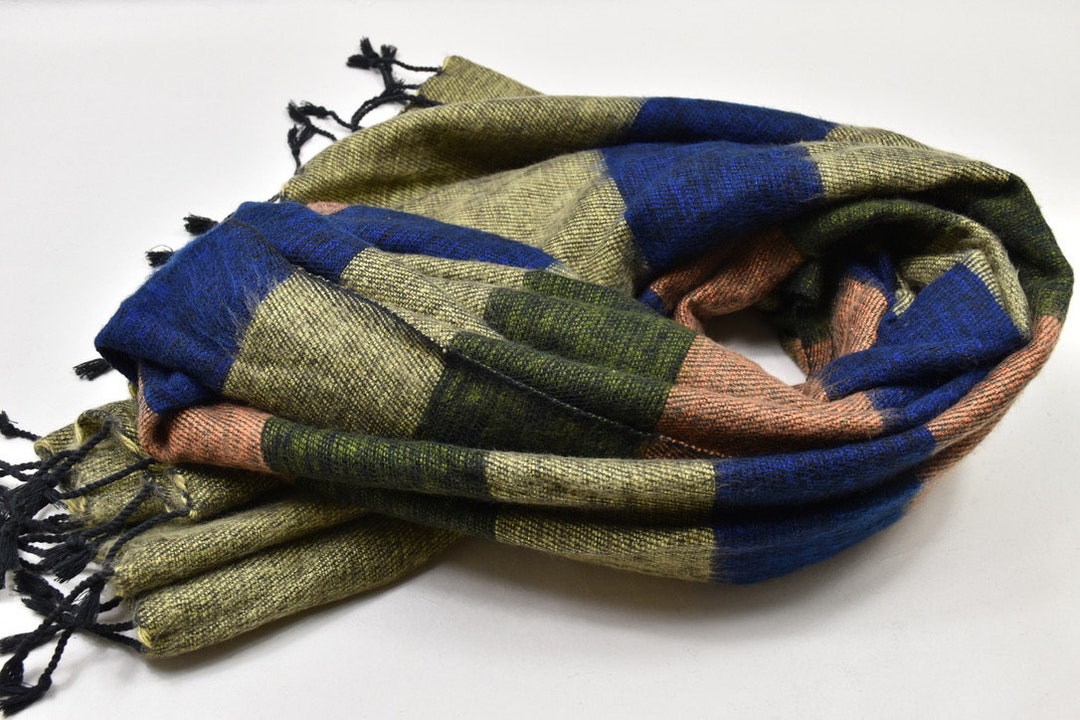 Yak Wool Shawl Code PS2 Large Scarf Beautifully Hand-loomed Travel Wrap ...