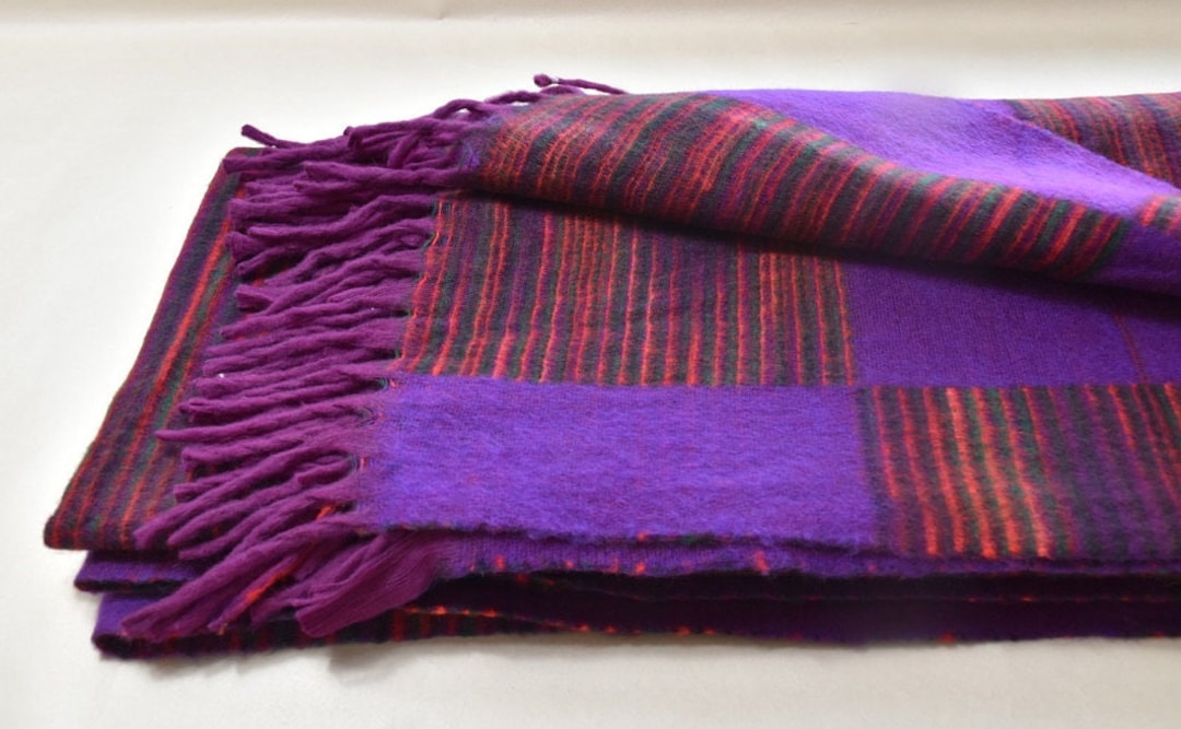 Handwoven Tibetan Yak Wool Blend Blanket: Large Meditation Shawl T35 - Etsy