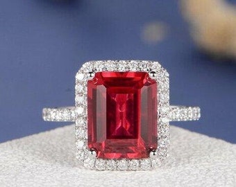 Ruby Red Wedding Ring - Etsy