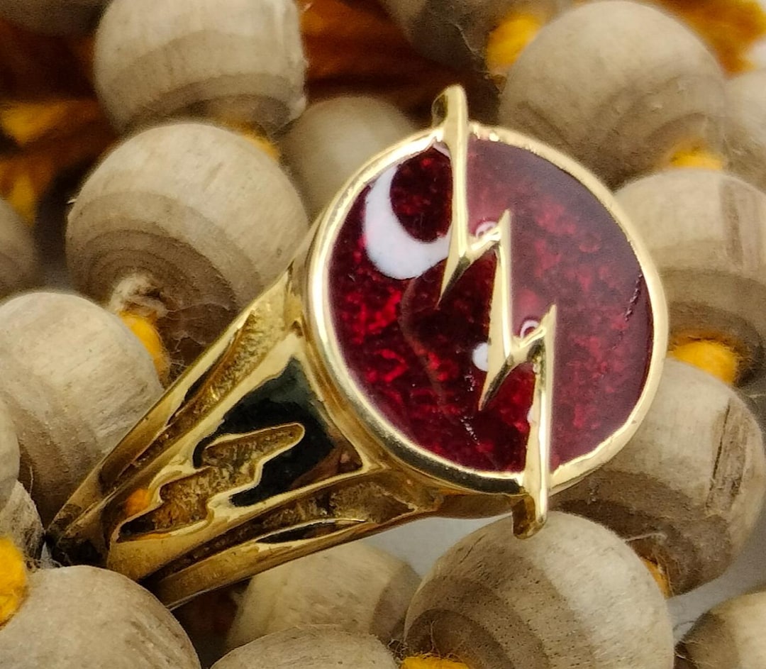 Flash Ring, Sterling Silver Ring, Flash Point Ring, DC Comics, 14k Gold ...