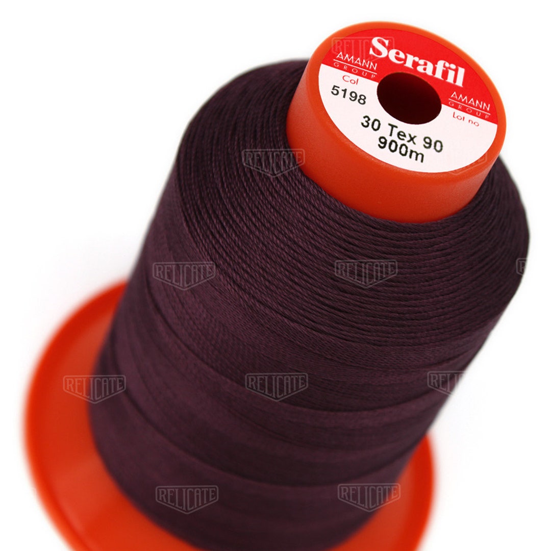 Serafil Polyester Sewing Thread Color 5198 Size 30 (TEX 90), Size 20 ...