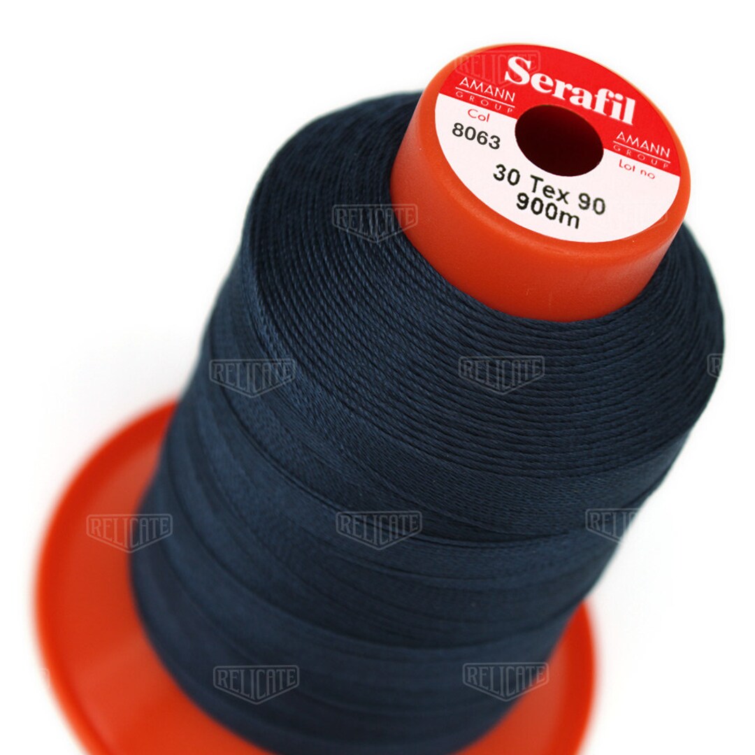 Serafil Polyester Sewing Thread Color 8063 Size 30 (TEX 90), Size 20 ...