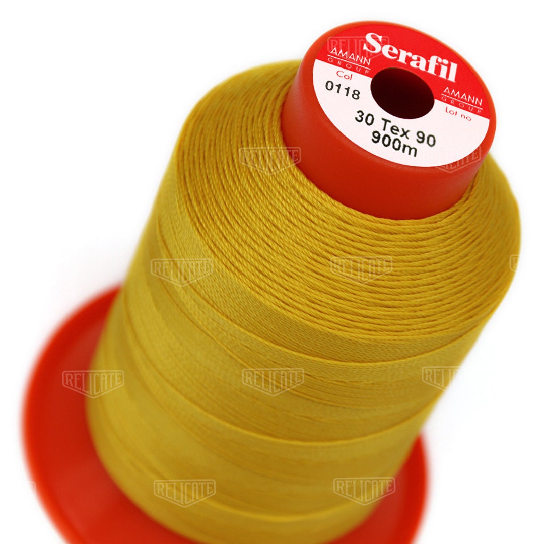 Serafil Polyester Sewing Thread Color 0118 Yellow Size 30 (TEX 90 ...