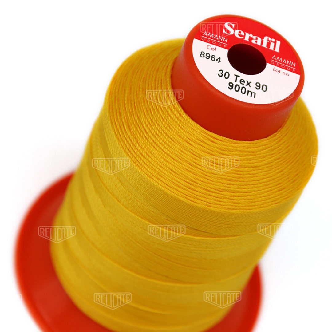 Serafil Polyester Sewing Thread Color 8964 Yellow Size 30 (TEX 90 ...