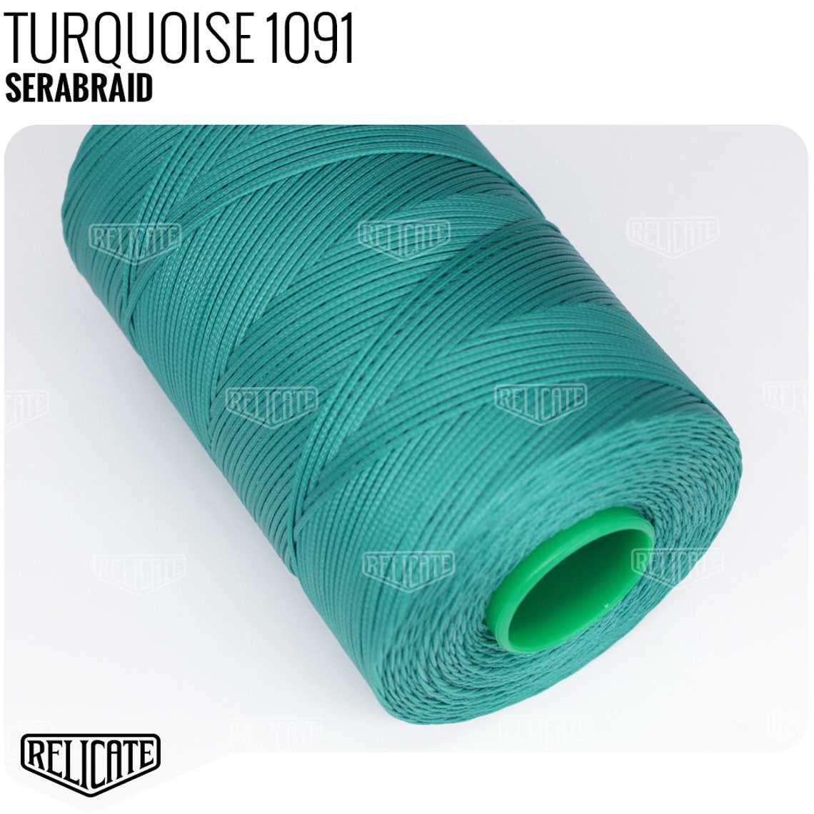 Amann Serabraid Waxed Polyester Thread - Turquoise 1091 - 1.0mm 500m ...