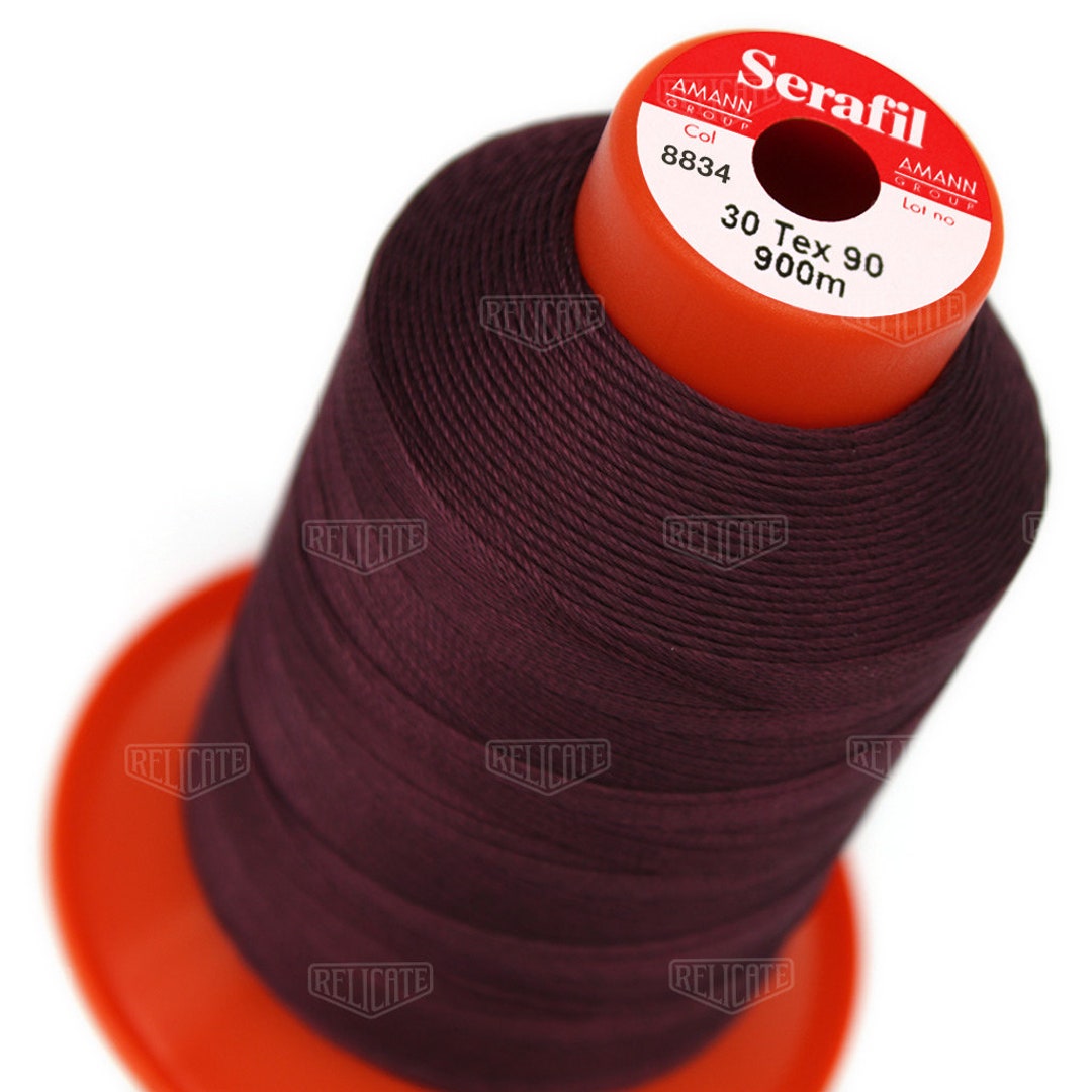 Serafil Polyester Sewing Thread Color 8834 Size 30 (TEX 90), Size 20 ...
