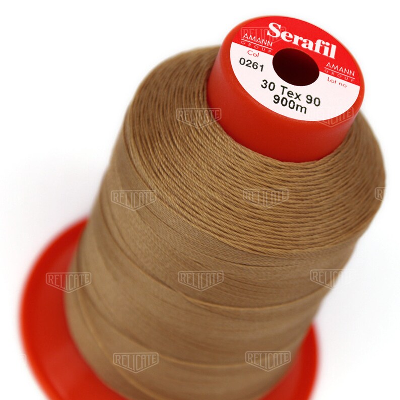 Serafil Polyester Sewing Thread Color 0261 Size 30 (TEX 90), Size 20 ...