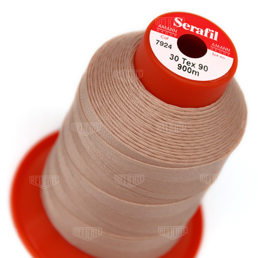 Serafil Polyester Sewing Thread Color 7924 Size 30 (TEX 90), Size 20 ...