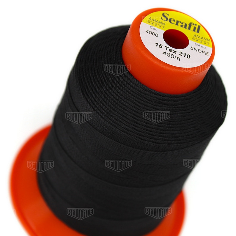Serafil Polyester Sewing Thread Color 4000 Black Size 30 (TEX 90), Size ...