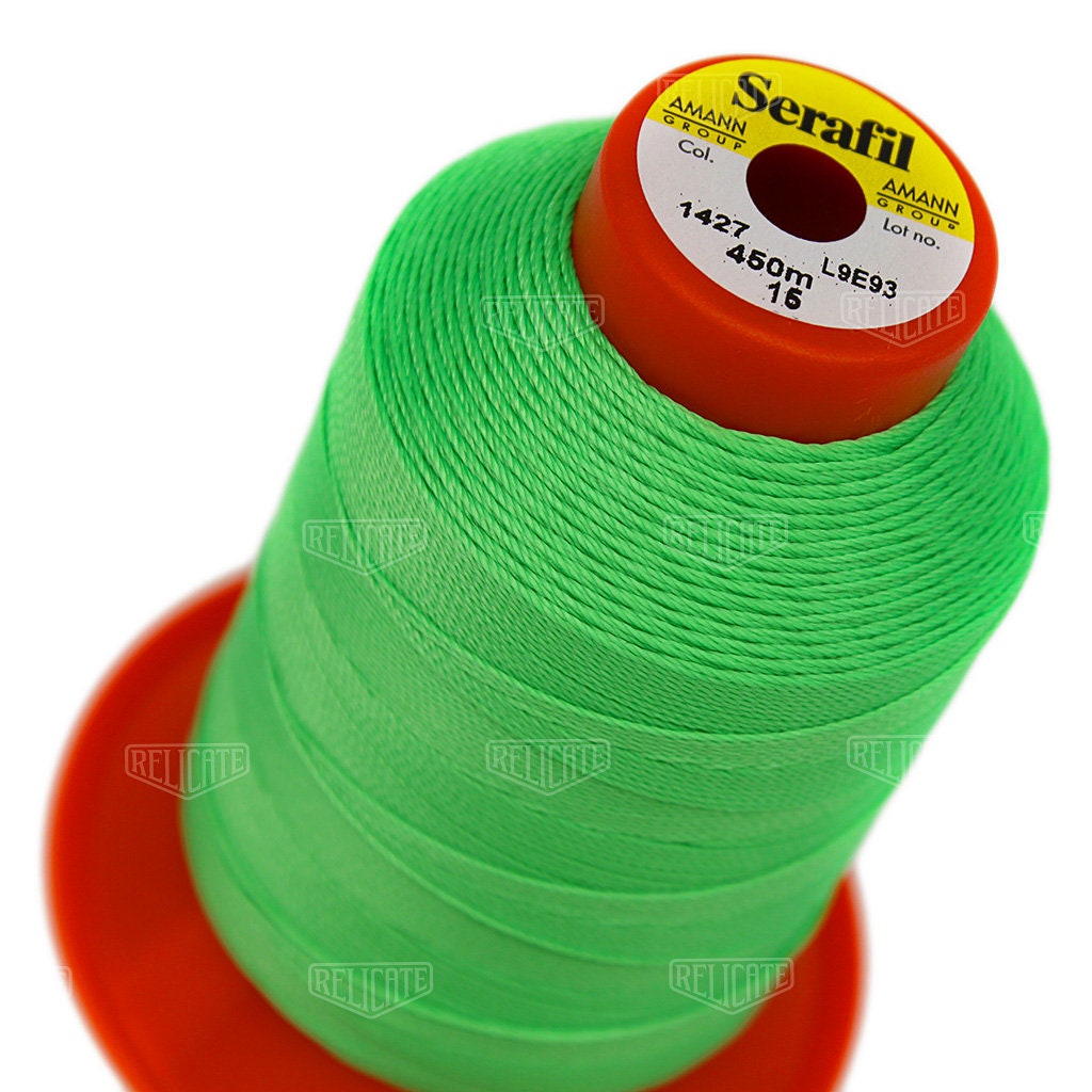 Serafil Polyester Sewing Thread Color 1427 Florescent Neon Green Size ...