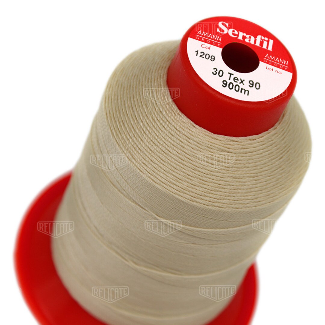 Serafil Polyester Sewing Thread Color 1209 Size 30 (TEX 90), Size 20 ...