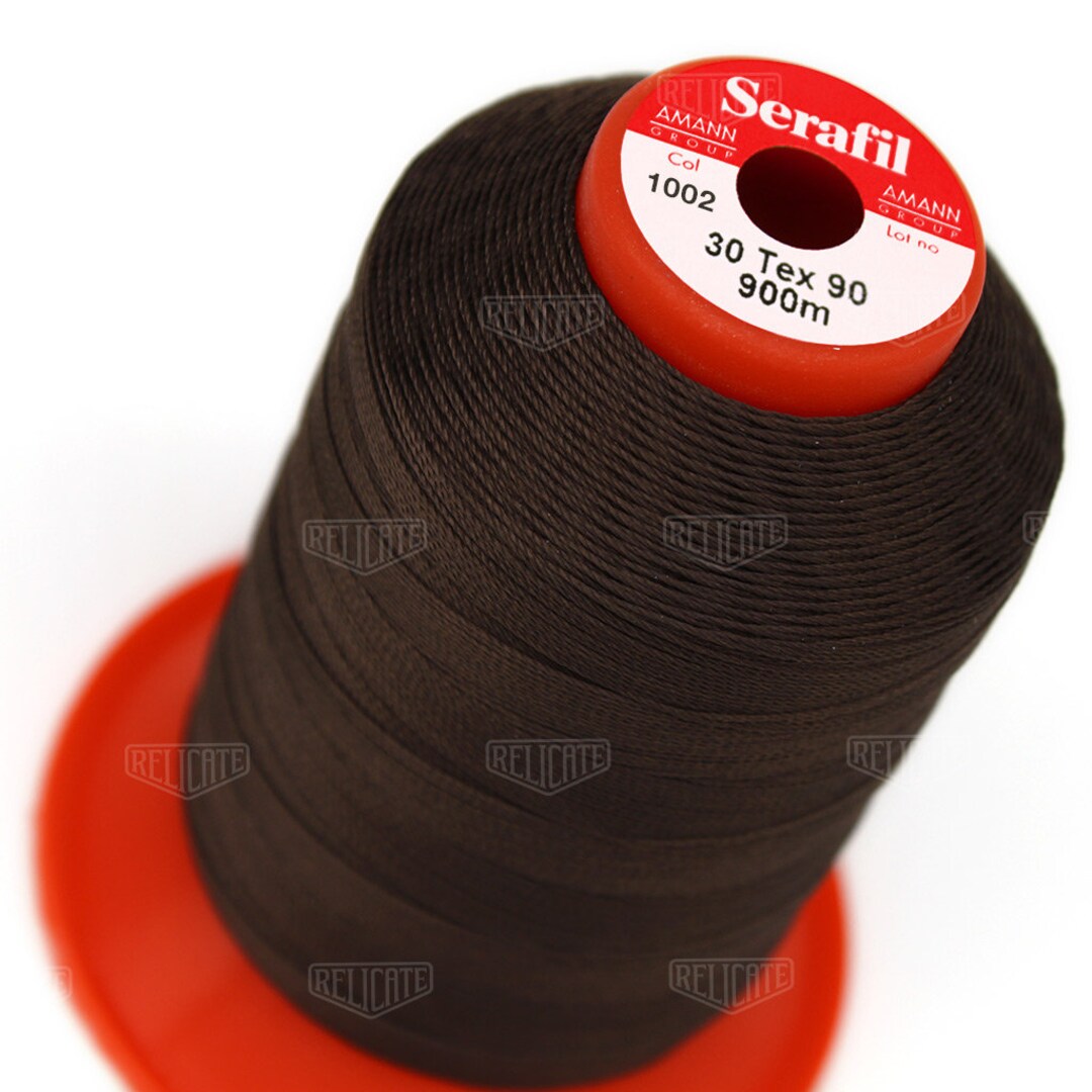 Serafil Polyester Sewing Thread - Color 1002 Dark Brown - Size 30 (TEX ...