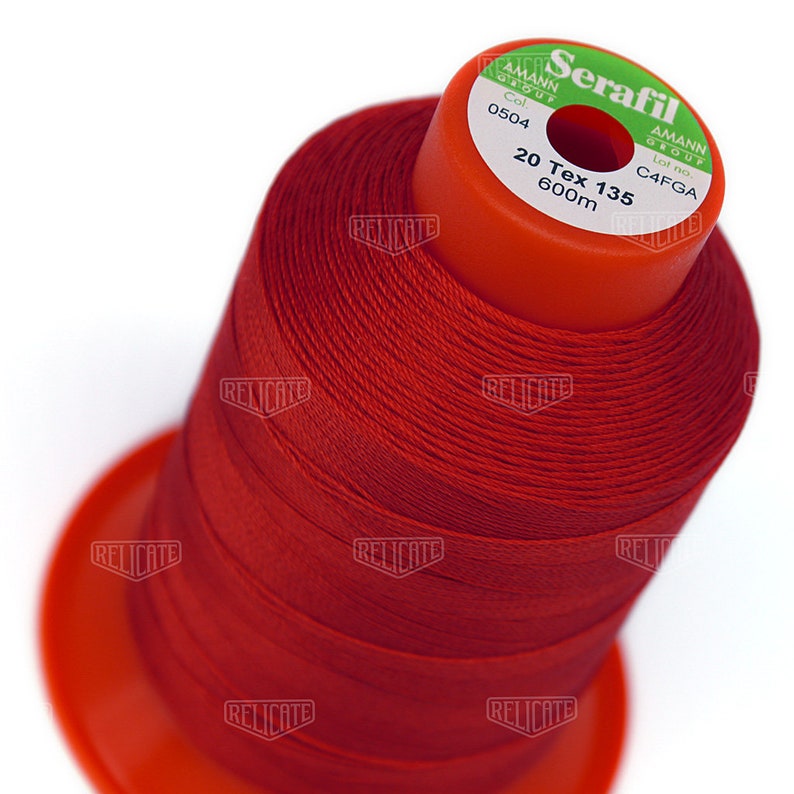 Serafil Polyester Sewing Thread Color 0504 Red Size 30 (TEX 90), Size ...