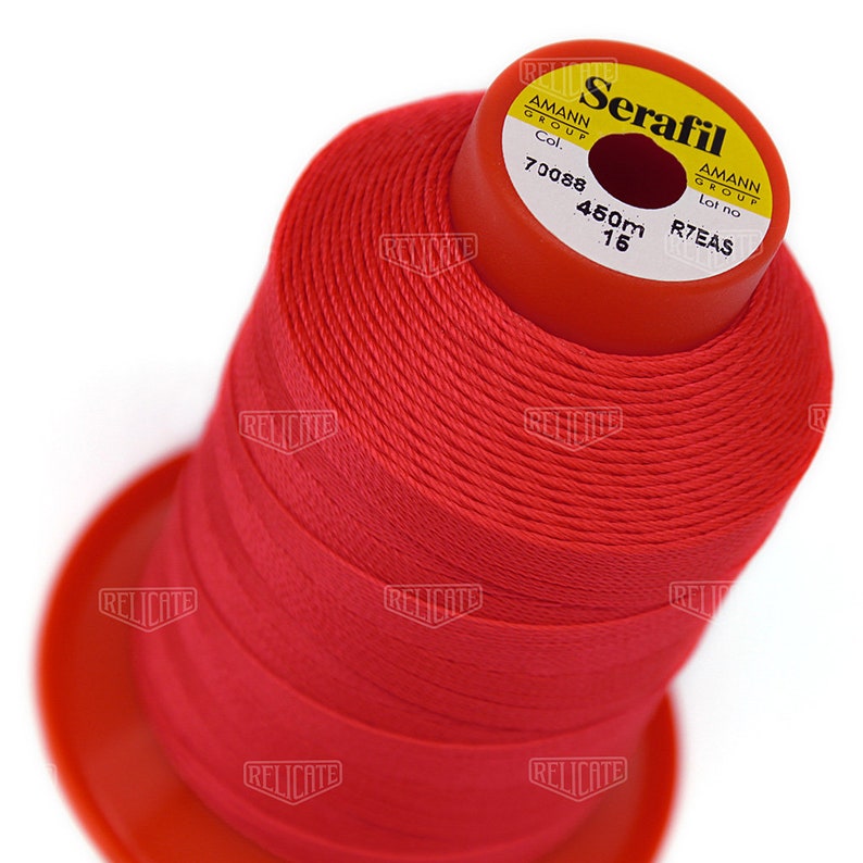 Serafil Polyester Sewing Thread Color 70088 Red Size 30 (TEX 90), Size ...