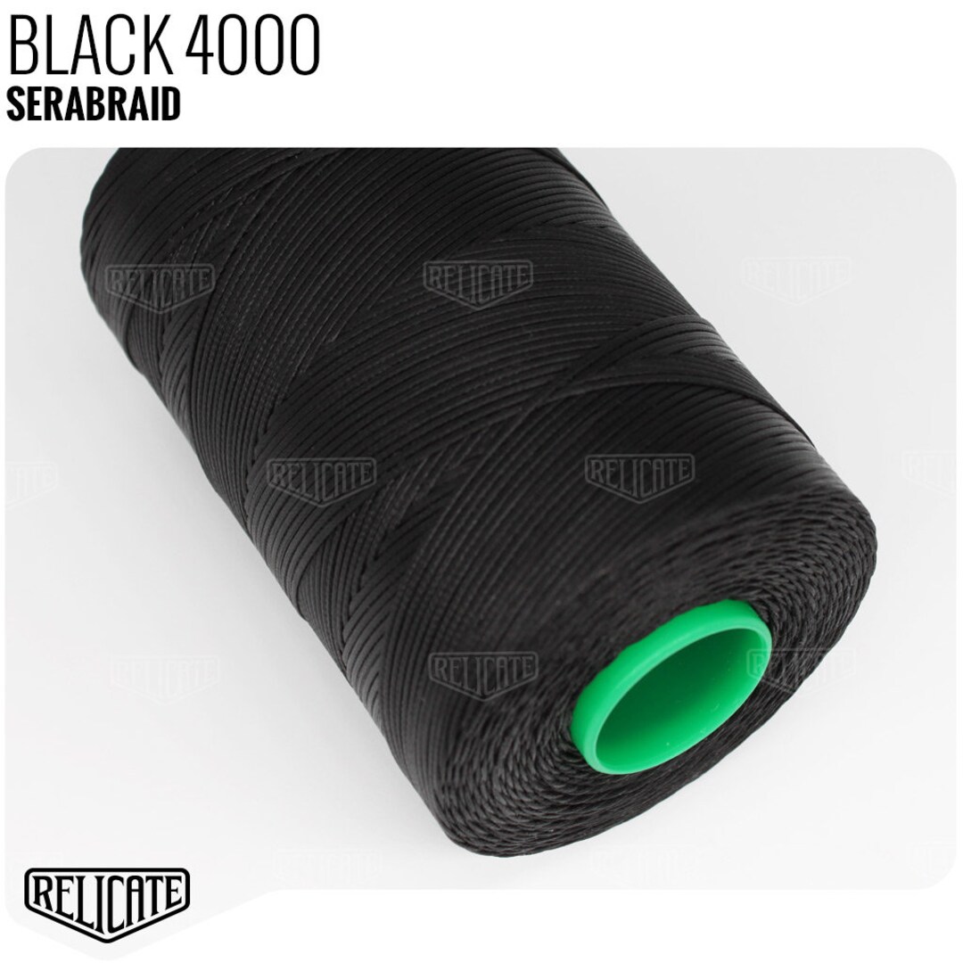 Amann Serabraid Waxed Polyester Thread - Black 4000 - 1.0mm 500m Spools ...