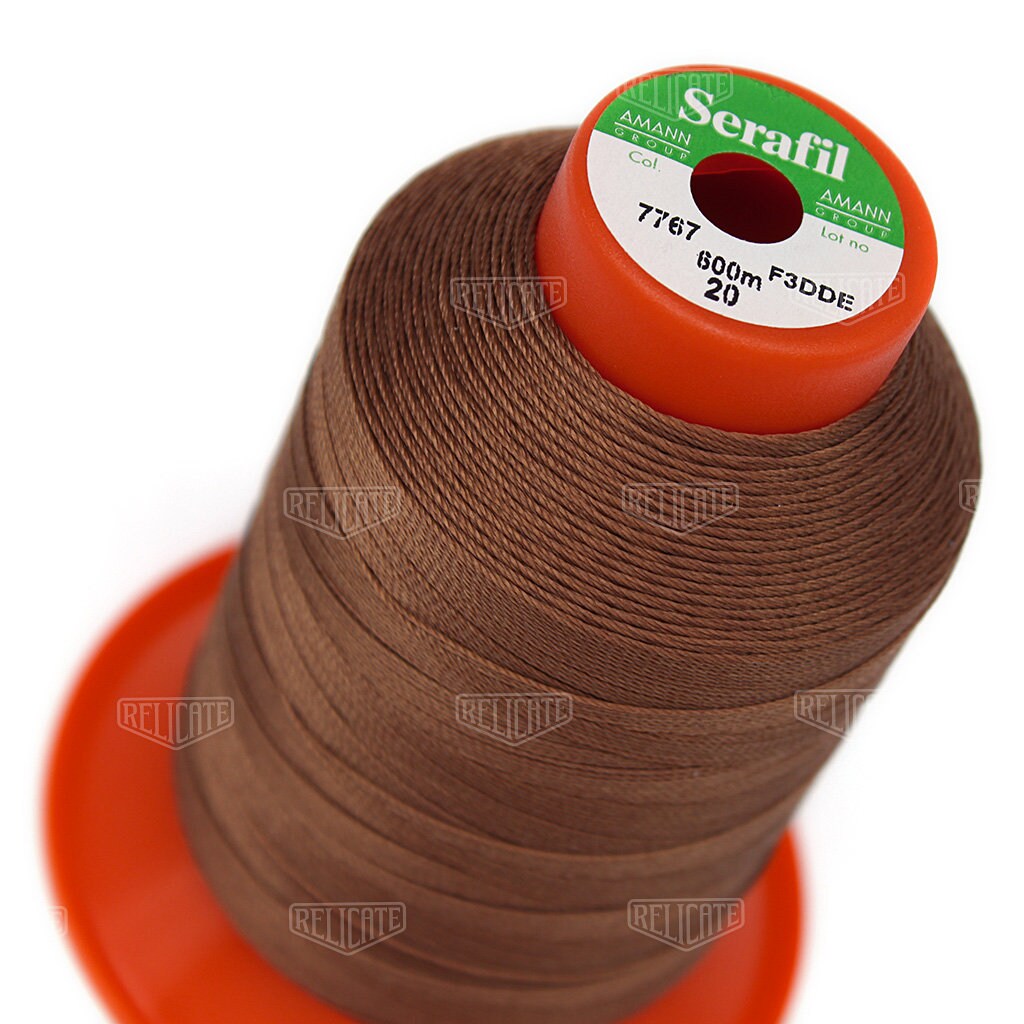 Serafil Polyester Sewing Thread Color 7767 Brown Size 30 (TEX 90), Size ...