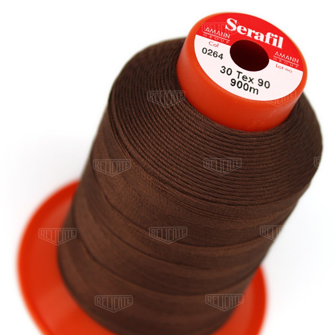 Serafil Polyester Sewing Thread Color 0264 Brown Size 30 (TEX 90), Size ...
