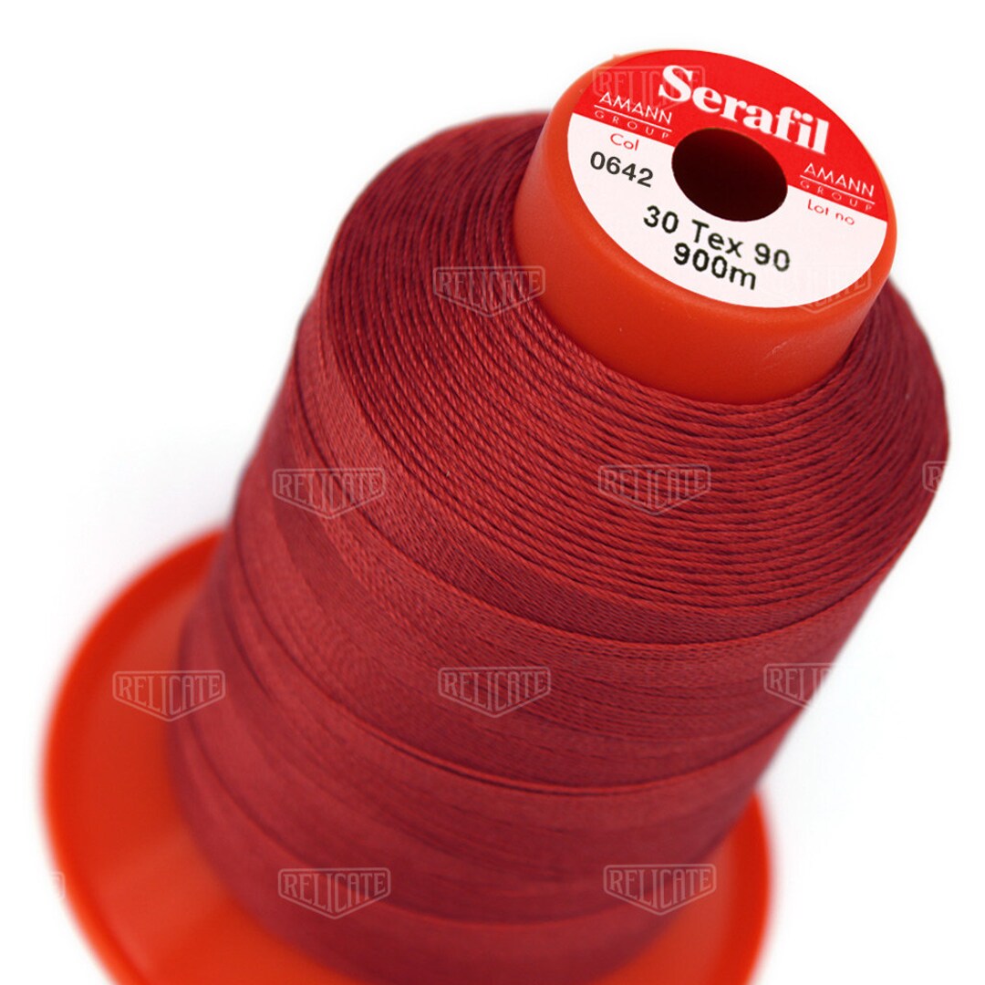 Serafil Polyester Sewing Thread Color 0642 Red Size 30 (TEX 90), Size ...
