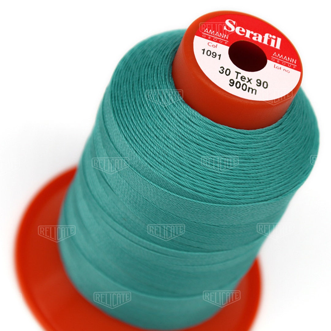 Serafil Polyester Sewing Thread Color 1091 Size 30 (TEX 90), Size 20 ...