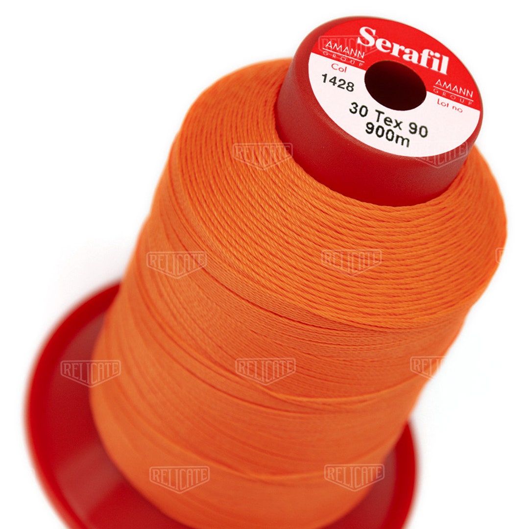 Serafil Polyester Sewing Thread Color 1428 Florescent Neon Orange Size ...