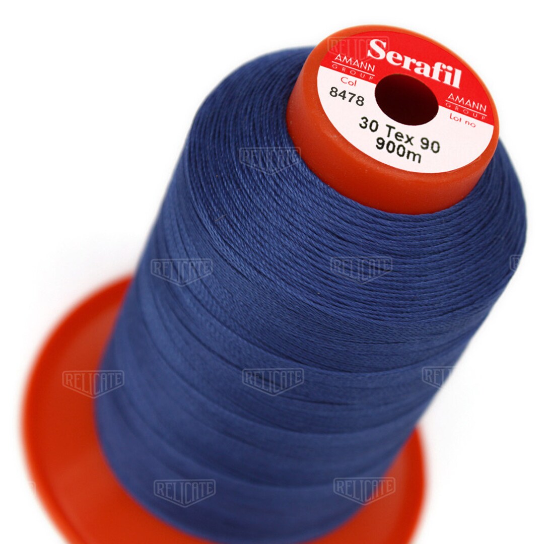 Serafil Polyester Sewing Thread Color 8478 Size 30 (TEX 90), Size 20 ...