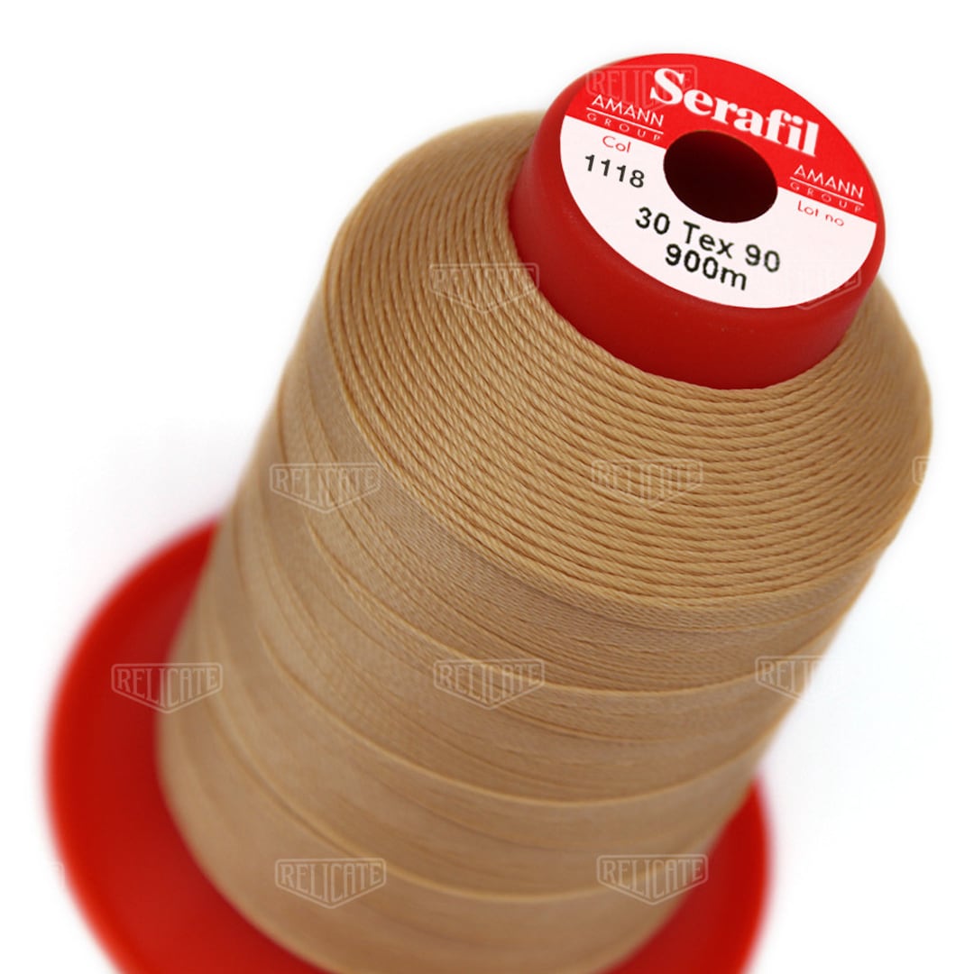 Serafil Polyester Sewing Thread Color 1118 Size 30 (TEX 90), Size 20 ...