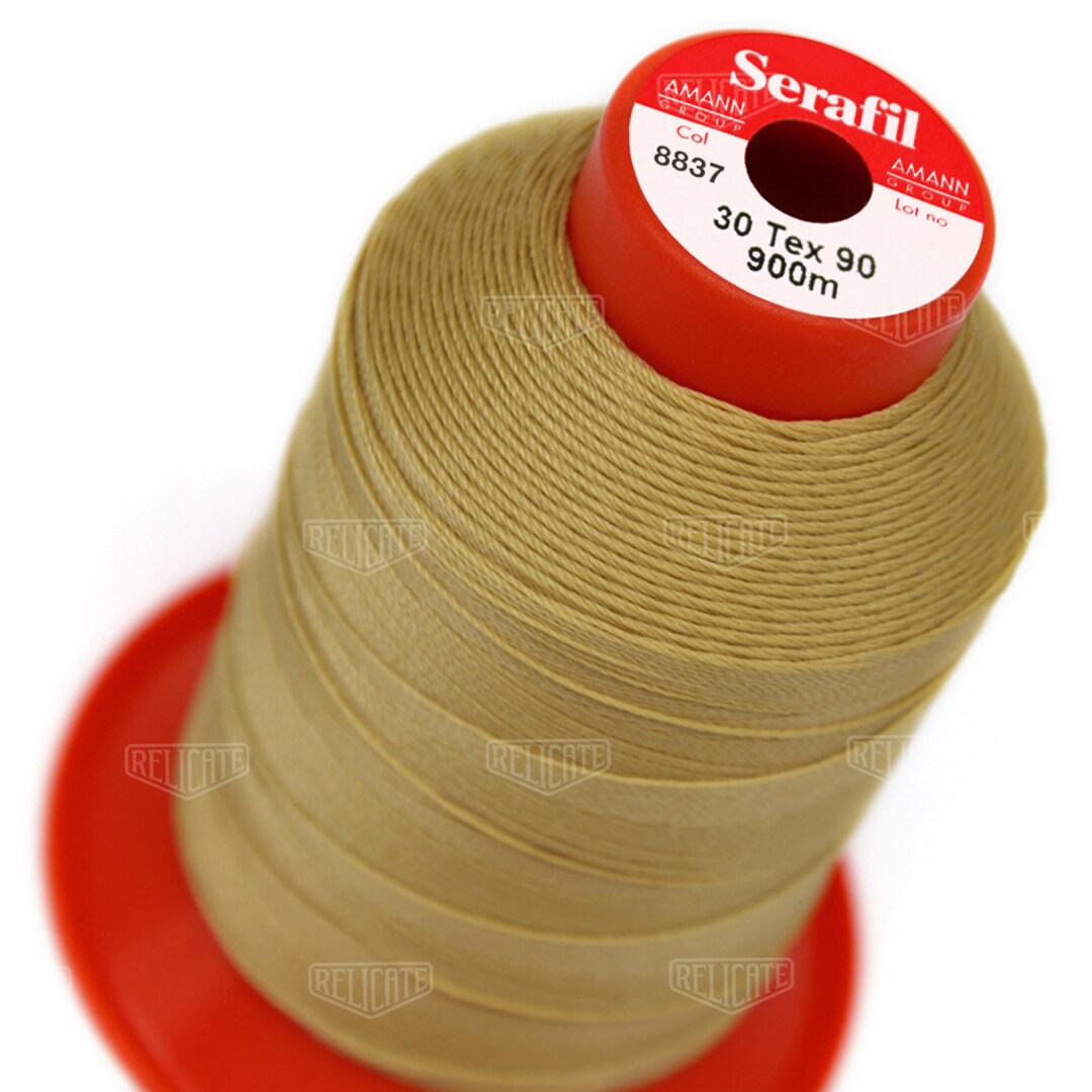 Serafil Polyester Sewing Thread Color 8837 Size 30 (TEX 90), Size 20 ...