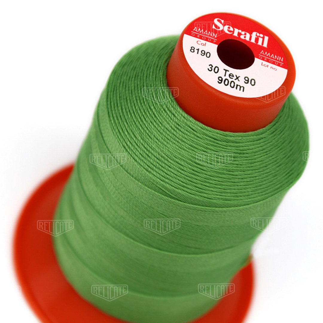 Serafil Polyester Sewing Thread Color 8190 Green Size 30 (TEX 90), Size ...