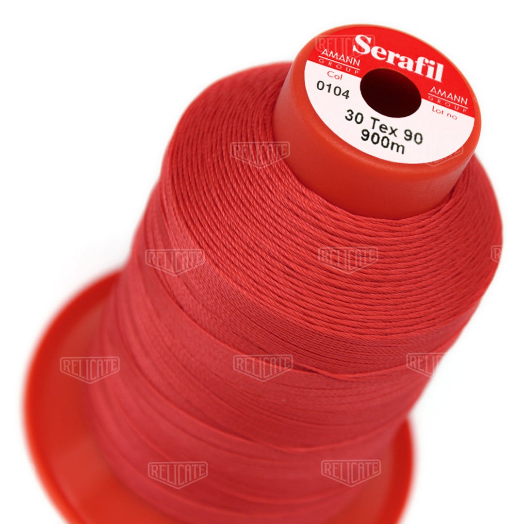 Serafil Polyester Sewing Thread Color 0104 Size 30 (TEX 90), Size 20 (TEX 135), Size 15 (TEX 210 ...