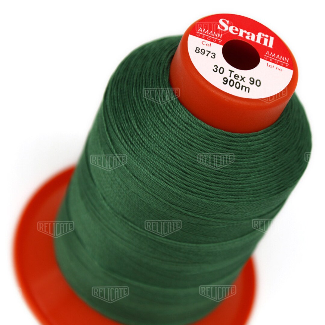 Serafil Polyester Sewing Thread Color 8973 Green Size 30 TEX 90, Size ...