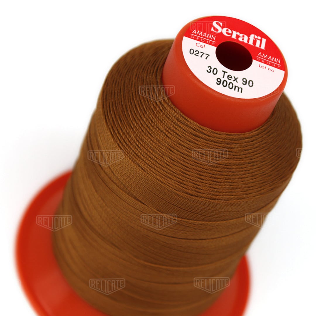 Serafil Polyester Sewing Thread Color 0277 Brown Size 30 (TEX 90), Size ...