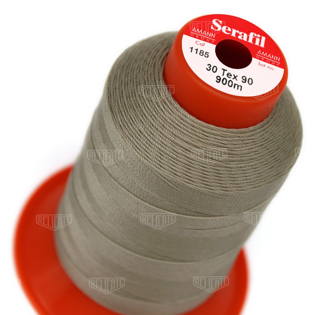 Serafil Polyester Sewing Thread Color 1185 Size 30 (TEX 90), Size 20 ...