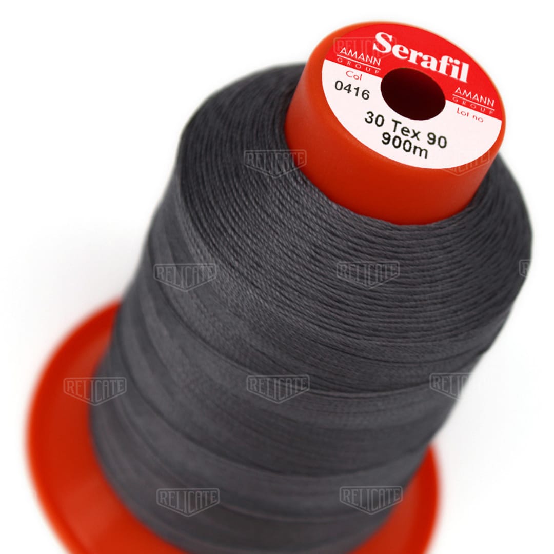 Serafil Polyester Sewing Thread Color 0416 Dark Gray Size 30 (TEX 90 ...