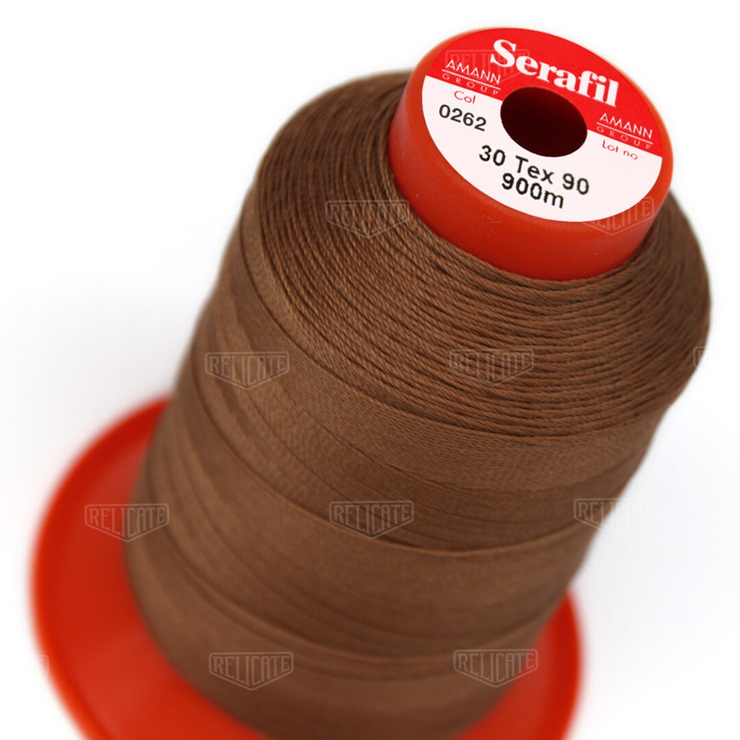 Serafil Polyester Sewing Thread Color 0262 Brown Size 30 (TEX 90), Size ...