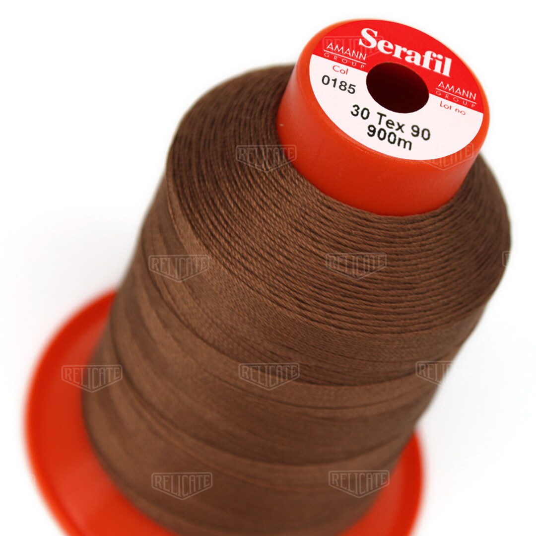 Serafil Polyester Sewing Thread Color 0185 Brown Size 30 (TEX 90), Size ...