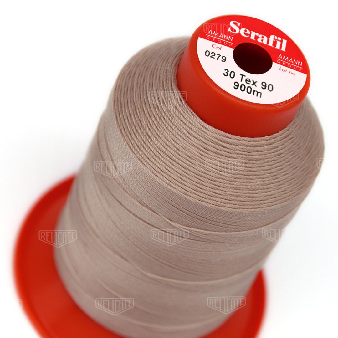 Serafil Polyester Sewing Thread Color 0279 Size 30 (TEX 90), Size 20 ...