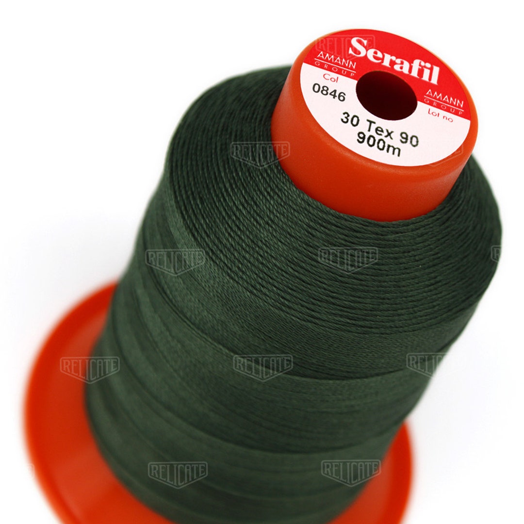 Serafil Polyester Sewing Thread Color 0846 Size 30 (TEX 90), Size 20 ...