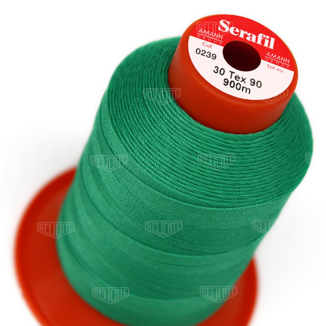 Serafil Polyester Sewing Thread Color 0239 Green Size 30 (TEX 90), Size ...