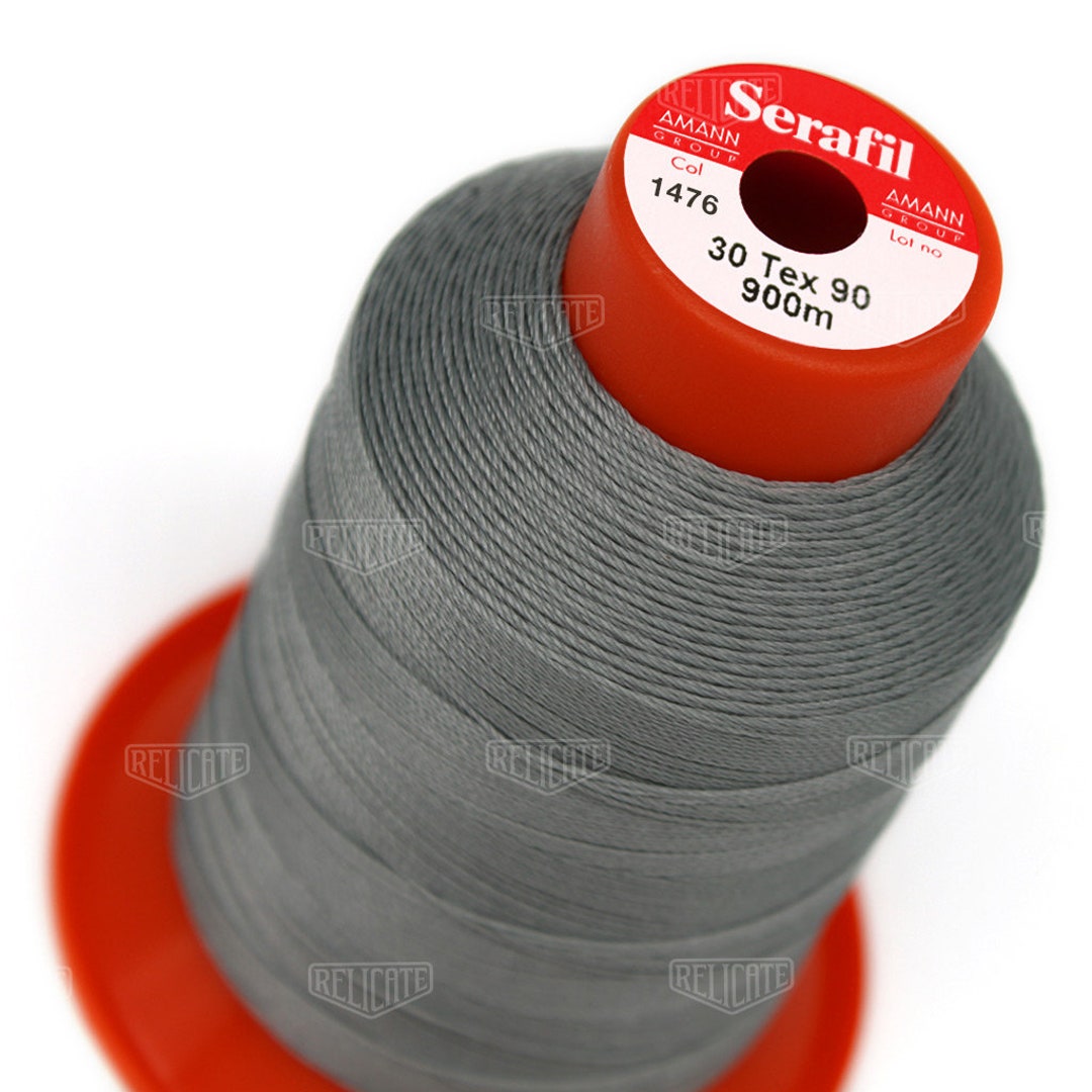 Serafil Polyester Sewing Thread Color 1476 Gray Size 30 (TEX 90), Size ...
