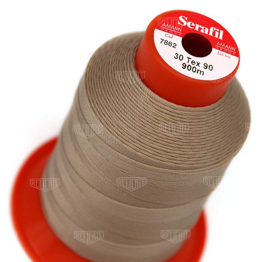 Serafil Polyester Sewing Thread Color 7862 Size 30 (TEX 90), Size 20 ...