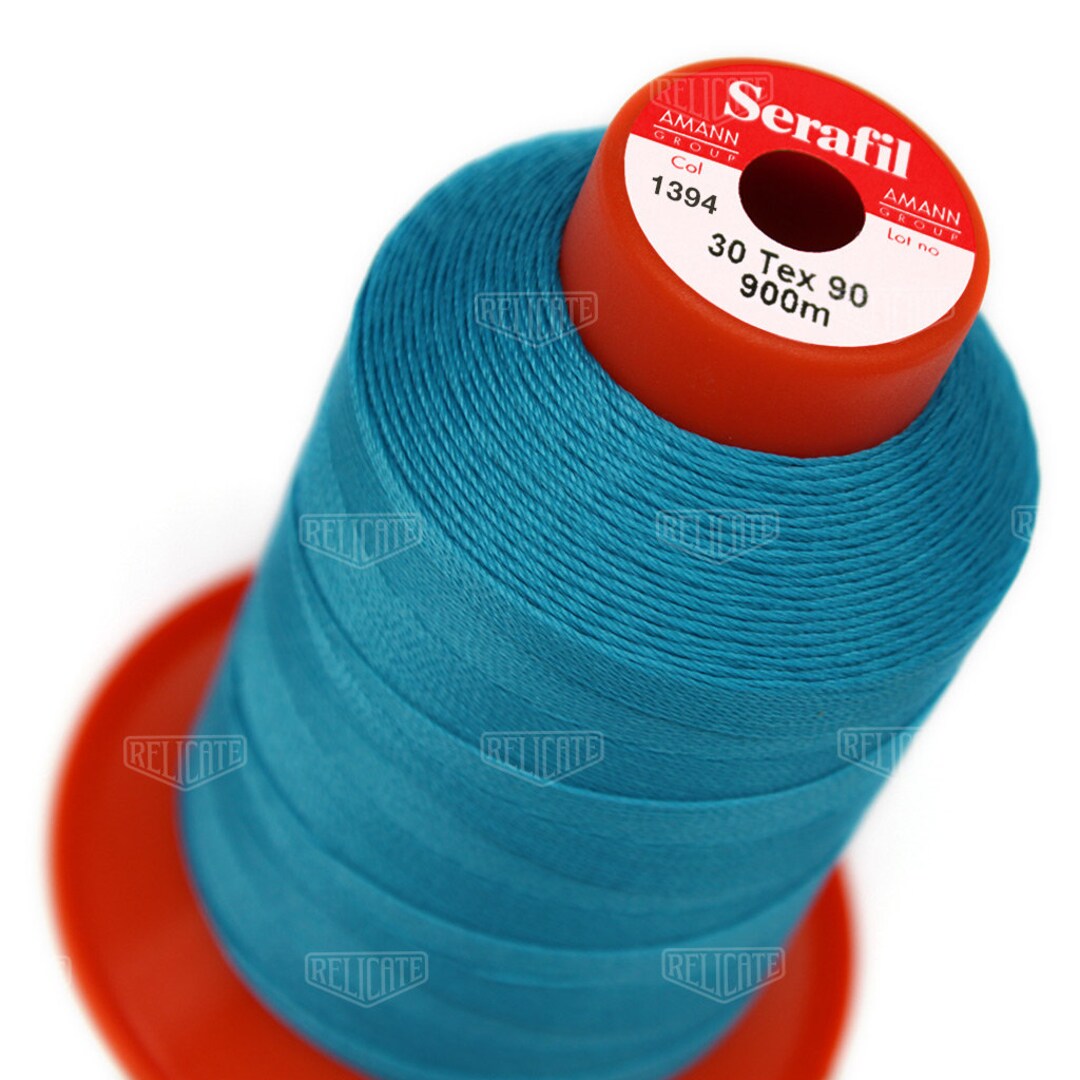 Serafil Polyester Sewing Thread Color 1394 Size 30 (TEX 90), Size 20 ...