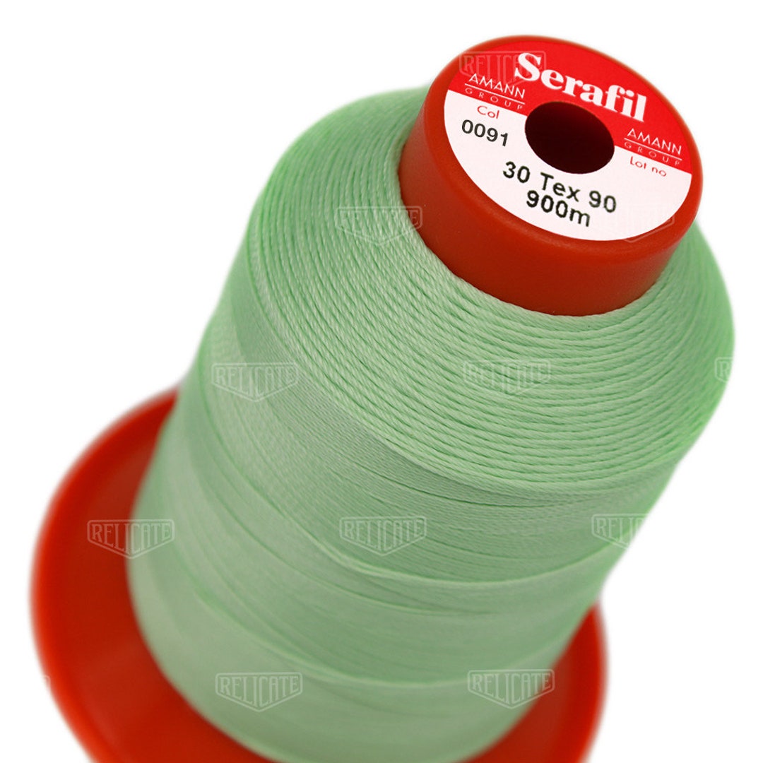 Serafil Polyester Sewing Thread Color 0091 Size 30 (TEX 90), Size 20 ...