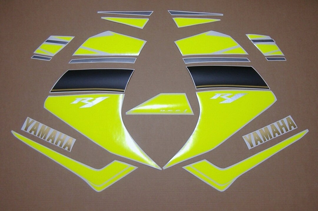 YZF-R1 2007-2008 Fluorescent Yellow Decals Stickers Set Kit Replacement ...