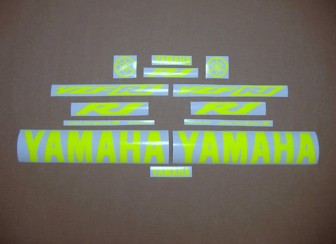 YZF R1/R6 2002-2003 Neon Fluorescent Yellow/green Complete Decals Set ...