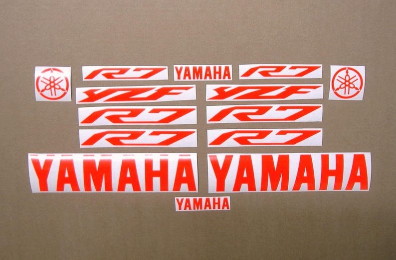 YZF R7 Decals Stickers Custom Graphics Set Neon Yellow Logo Color 750cc ...