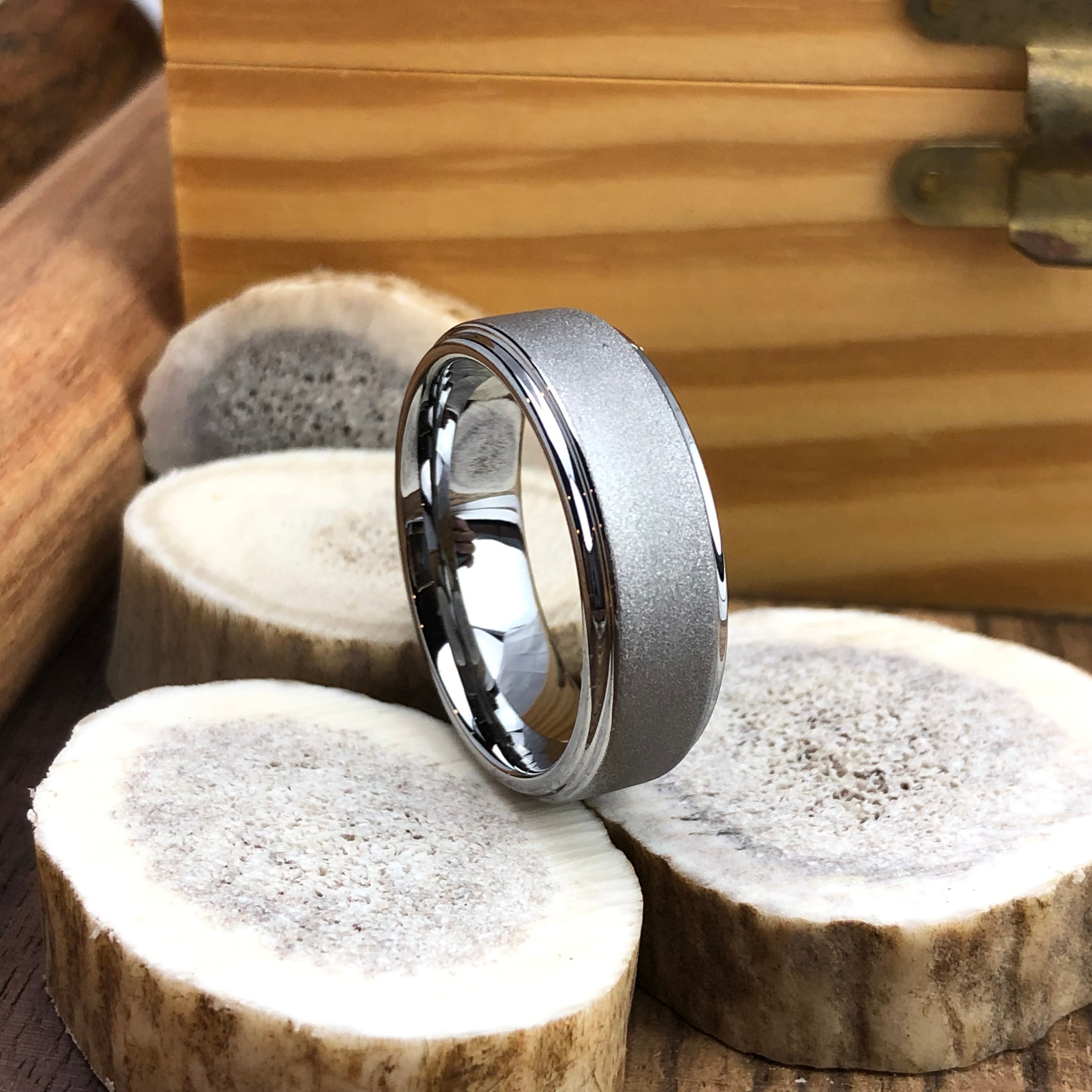 Sandblasted Mens Wedding Band Sandblasted Tungsten Ring Mens - Etsy