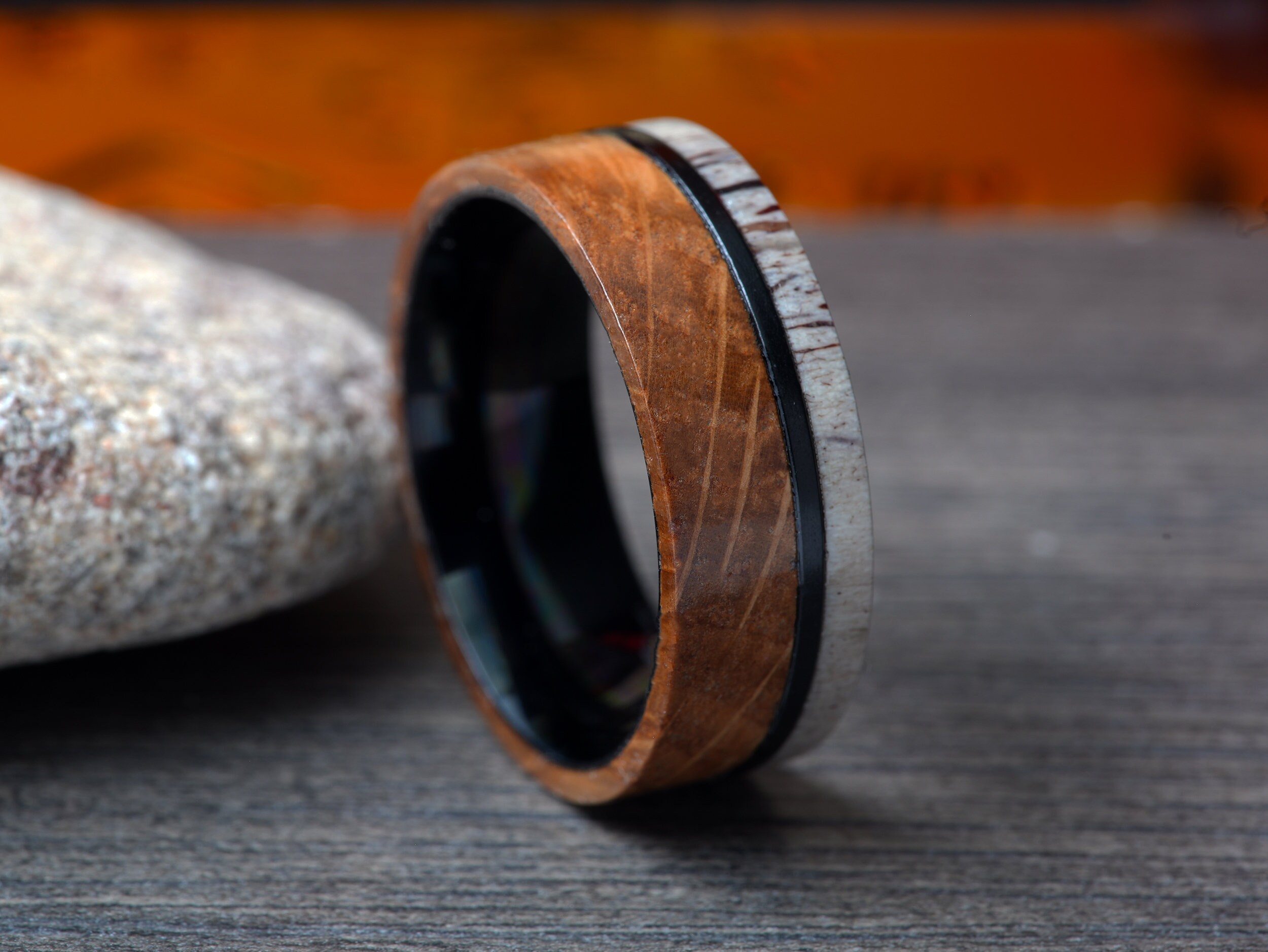 Mens Wedding Band Whiskey Barrel Wedding Band Mens Ring - Etsy