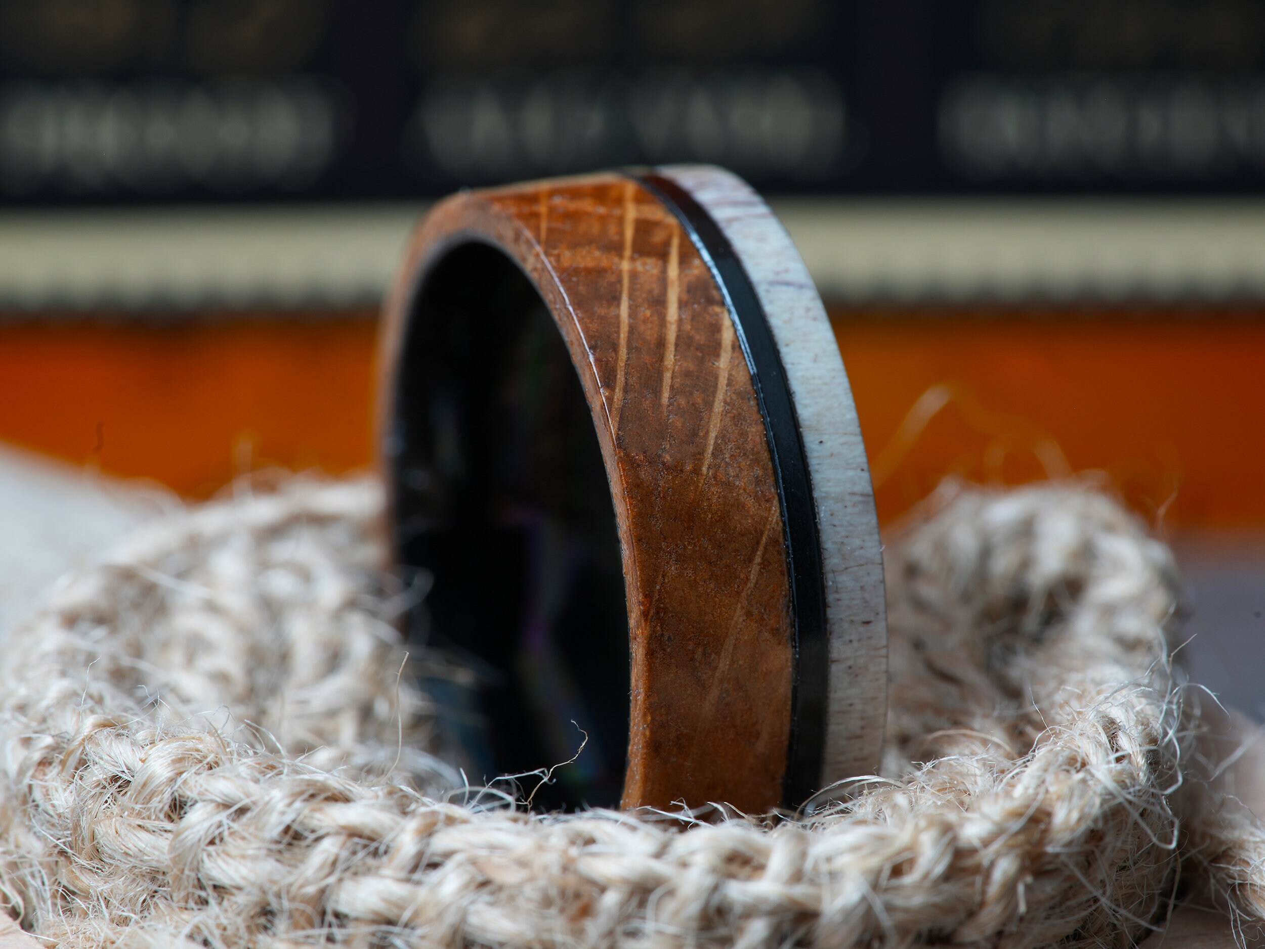 Mens Wedding Band Whiskey Barrel Wedding Band Mens Ring - Etsy